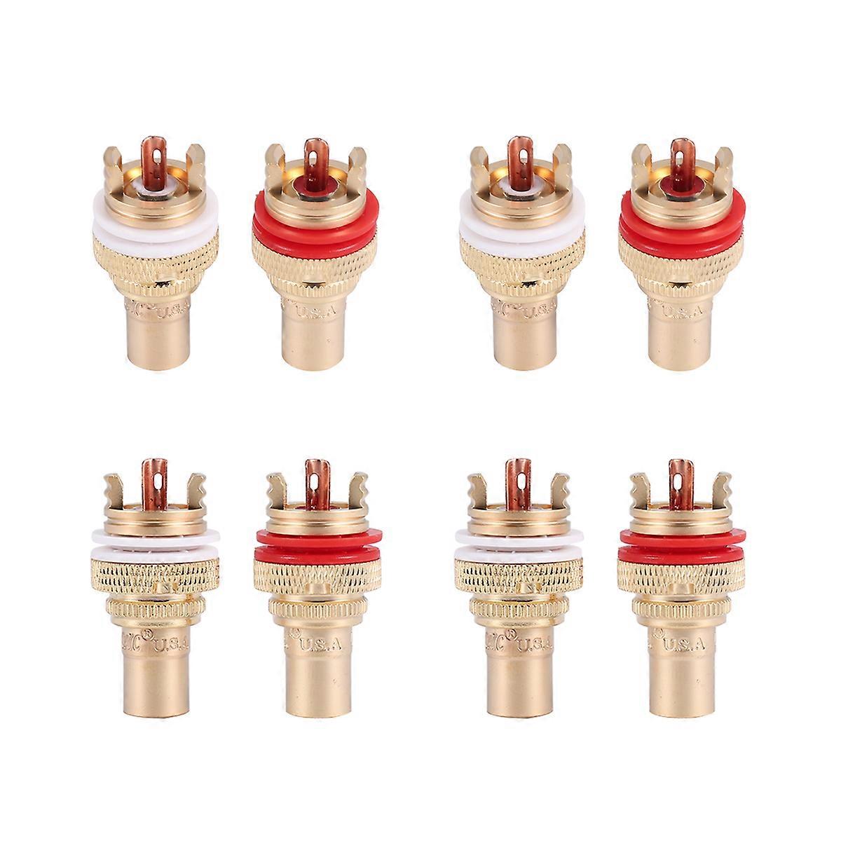 8 X Gold plated Phono CHASSIS SOCKETS Female Professional AMP HIFI ...