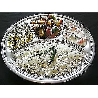 Round 4 Compartment Thali,stainless Steel 4 Compartment Round Thali ...