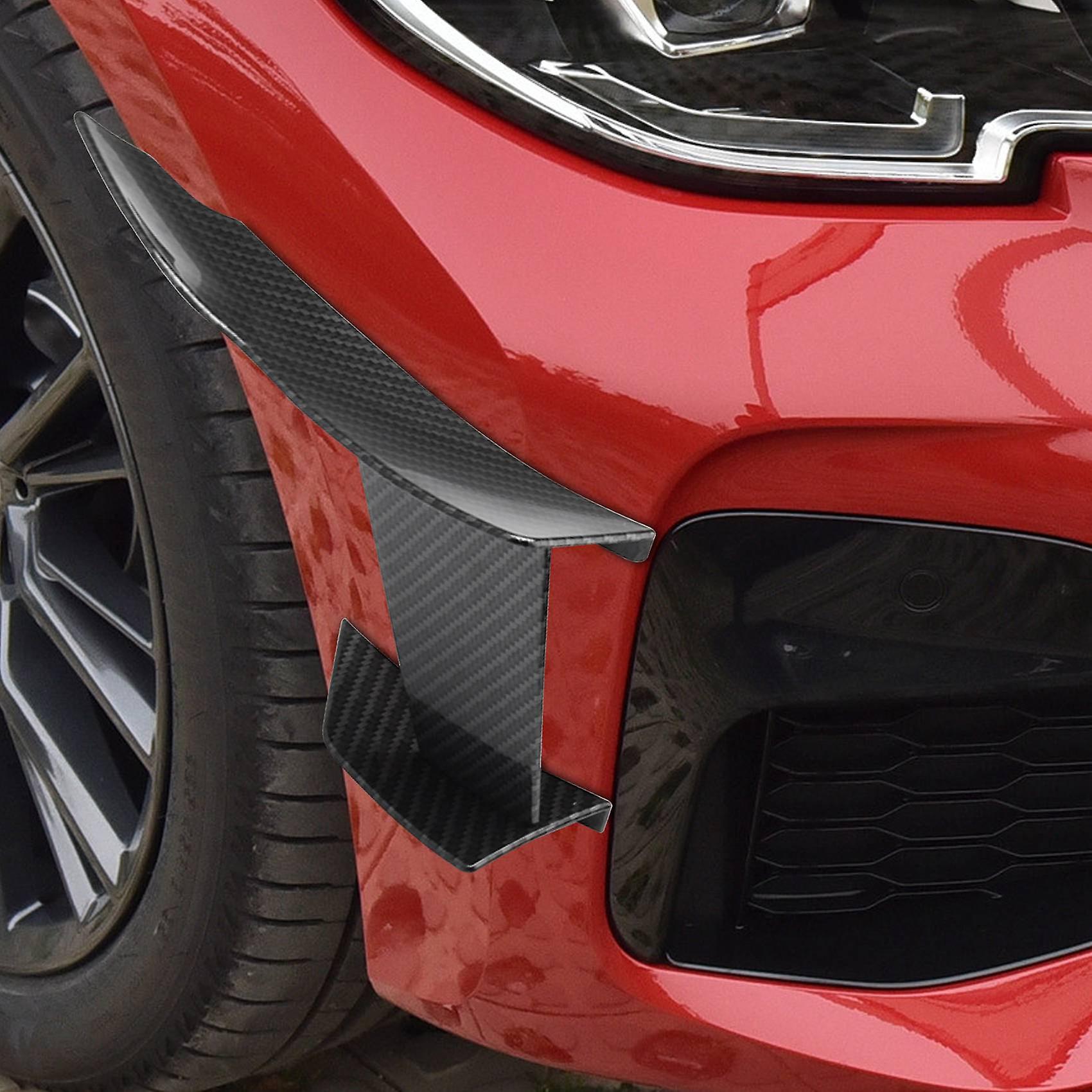 Universal Carbon Fiber Look Car Front Bumper Lip Splitter Fins Body Canards Diffuser Spoiler For ...