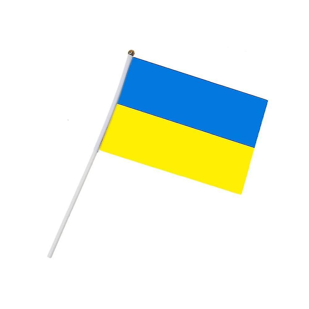 Mini Pocket Flag Ukraine Hand Wave Flag 14*21cm White Pole Bright ...