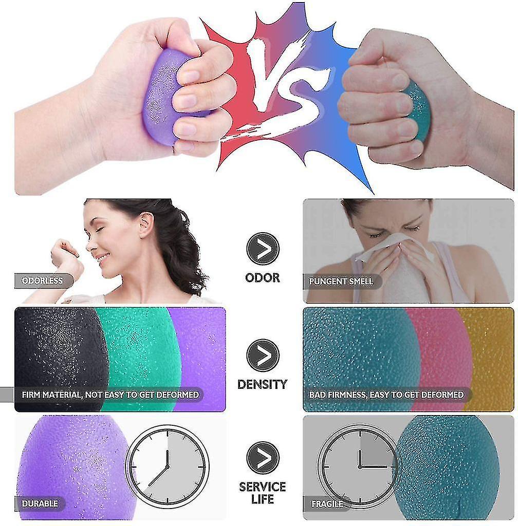 Hand Therapy Ball 3 Pack Finger Gewaltenk Osteoarthritis Training Hand ...