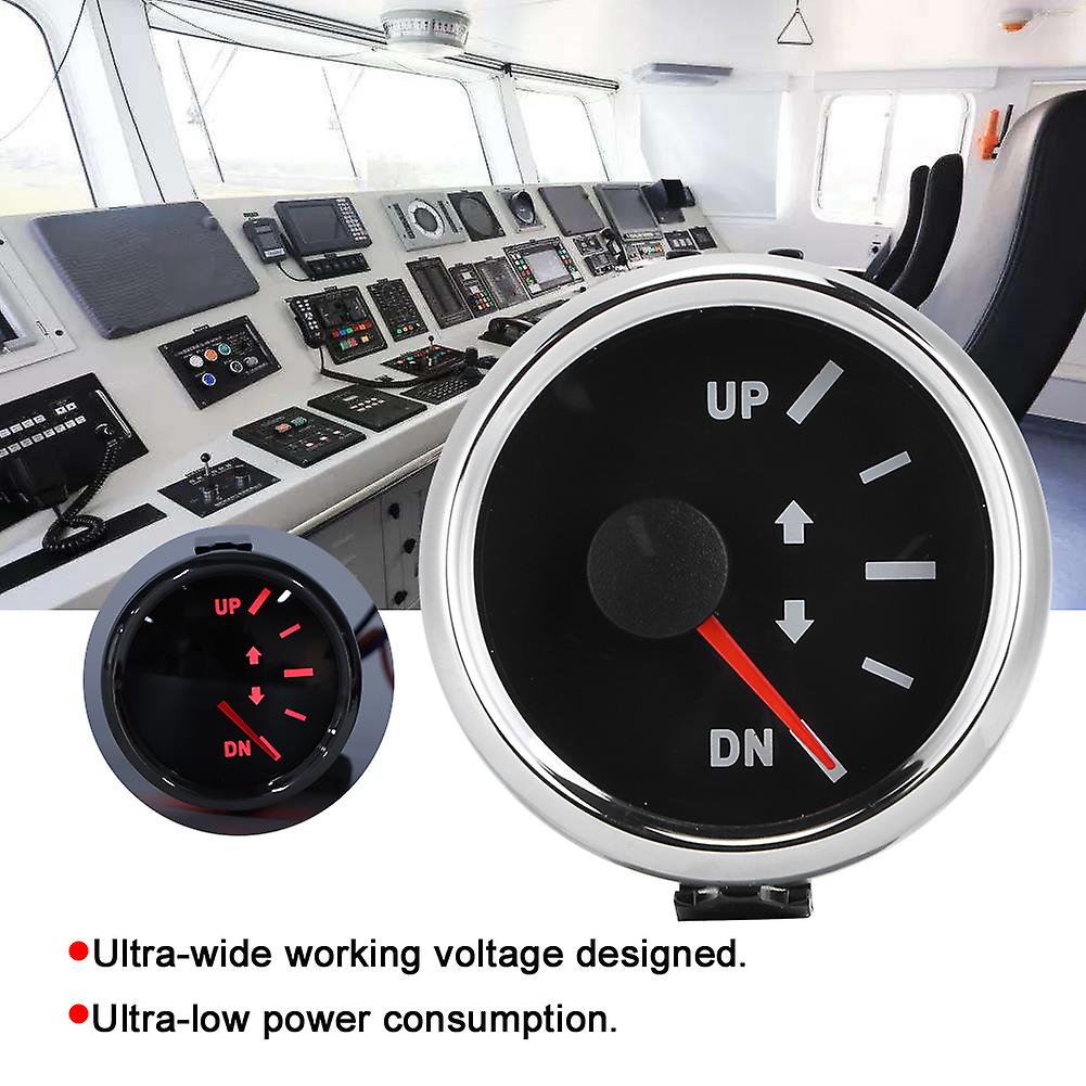 52mm 2in UP DN Boat Trim Gauge 0-190ohm Signal Trim Tilt Indicator Red ...