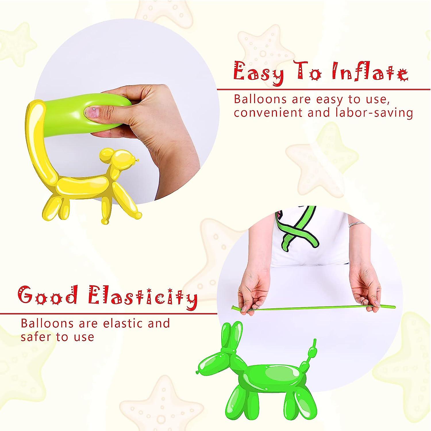 200pcs 260 Rainbow Long Balloons - Long Balloons For Balloon Animals ...