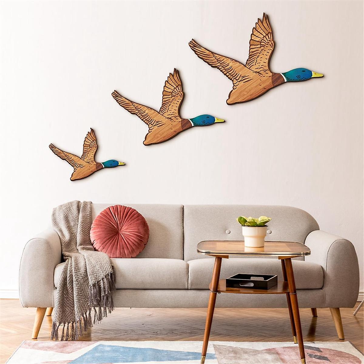 3 Size Mallard Duck Wall Art Wooden Ducks Wall Decor Rustic Flying ...