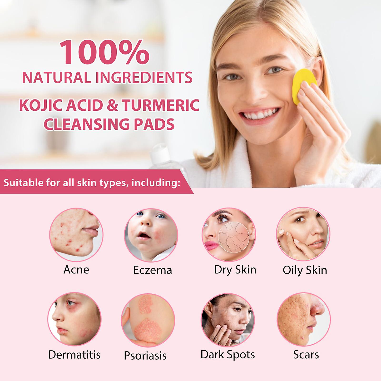 Turmeric Kojic Acid Exfoliating Cleansing Pads Fades Dark Spots ...