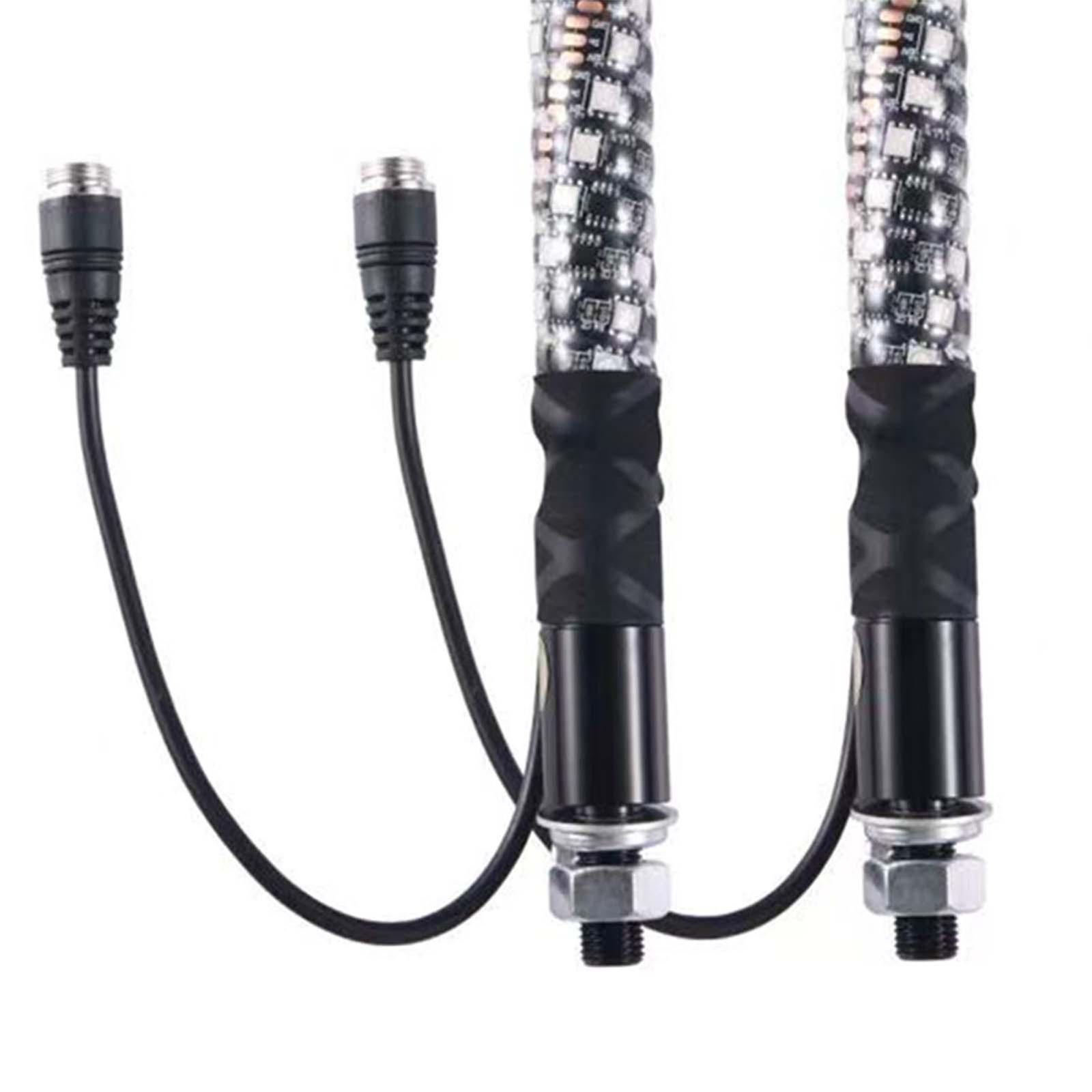 Lighted Antenna whips Spiral Lamp Flagpole Antenna whips RGB LED Whips ...