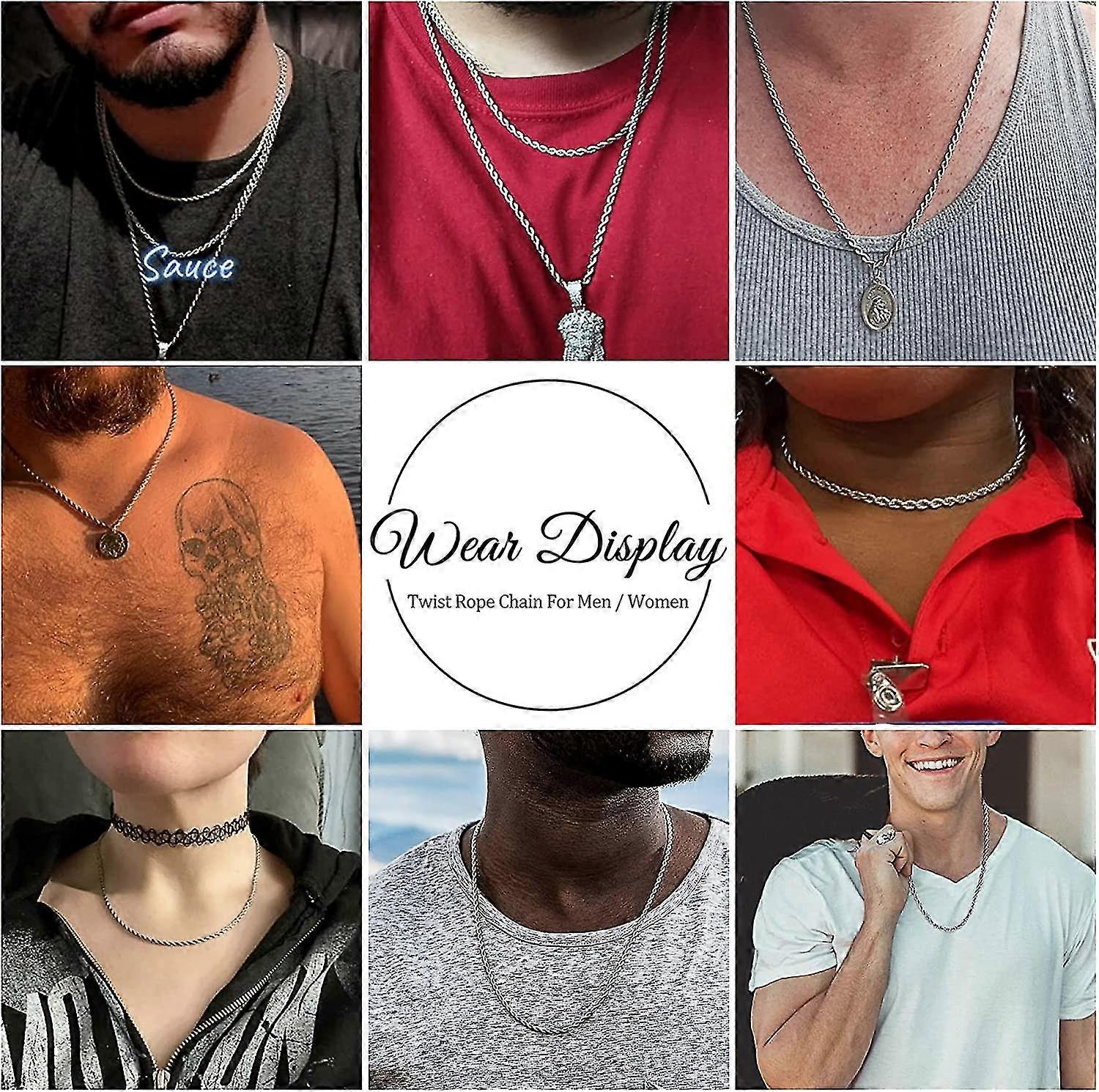 Twist Chain Necklace - Stainless Steel Rope Jewelry For Men & Women ...