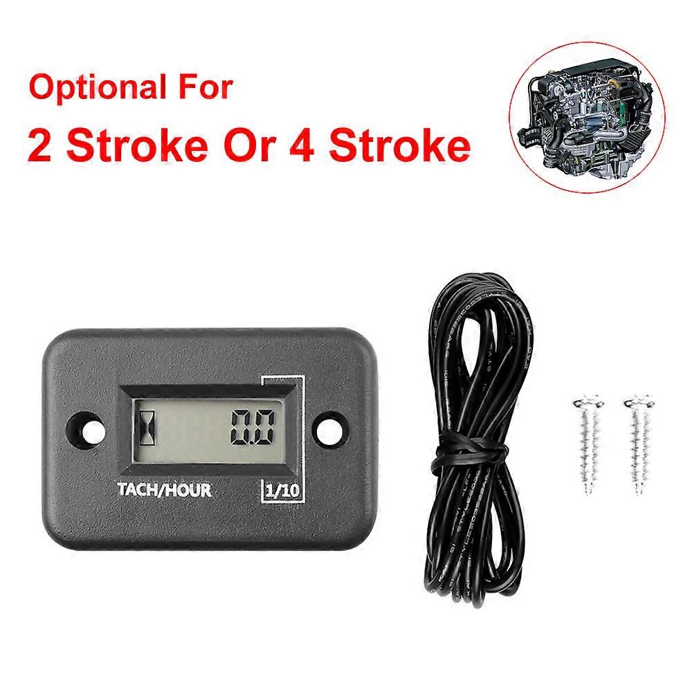 Digital Engine Tach Hour Meter Tachometer Gauge Engine RPM LCD Display For All 2 Or 4 stroke ...