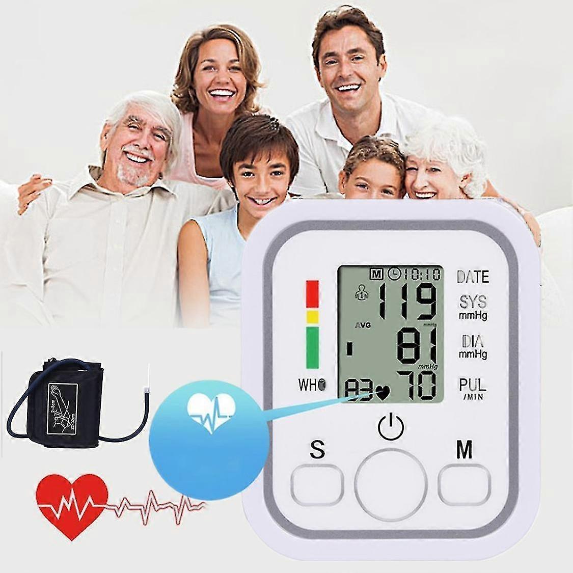 Digital Blood Pressure Monitor Home Sphygmomanometer Automatic Heart ...