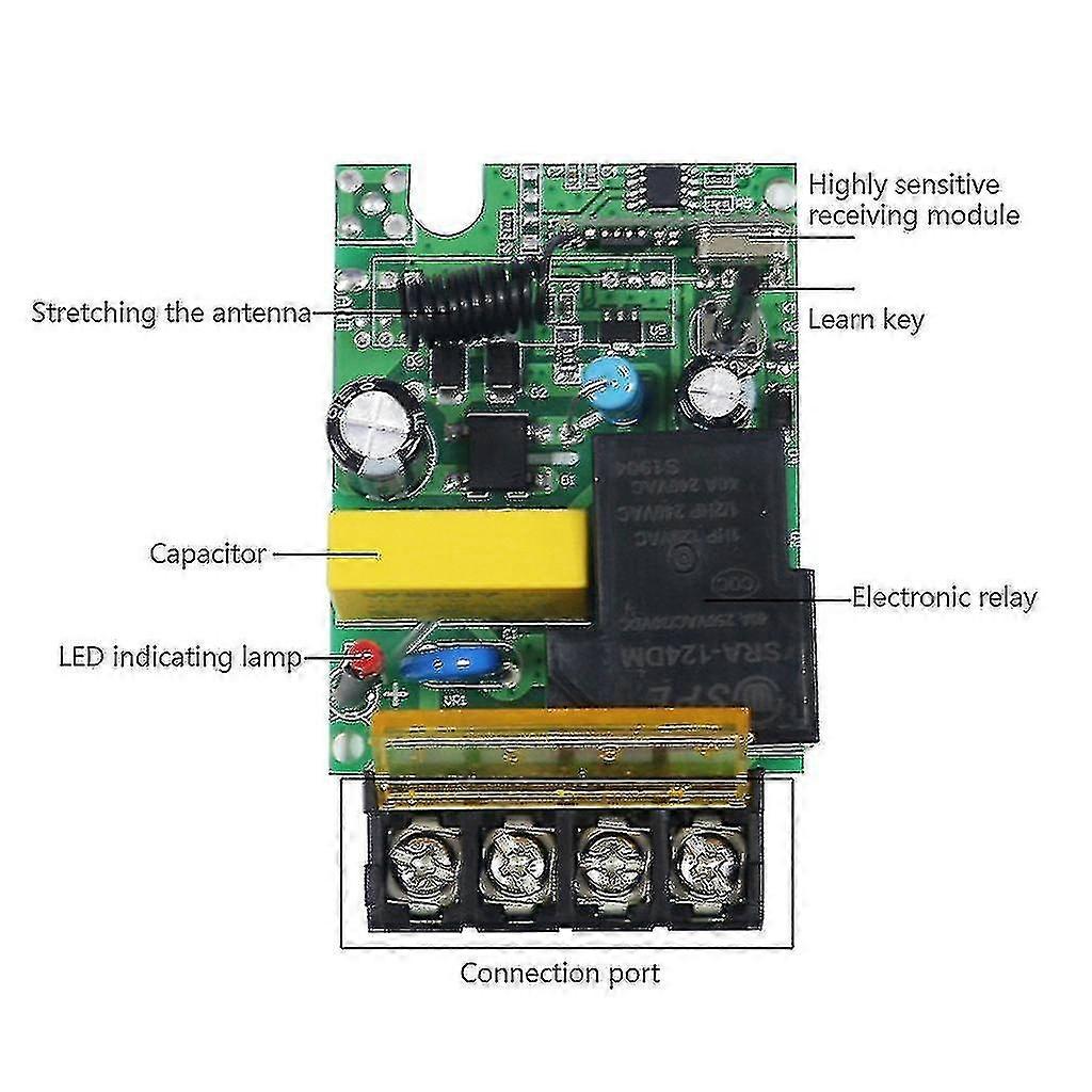 315mhz 433mhz +220v 380v 30a Relay Wireless Remote Control Switch ...