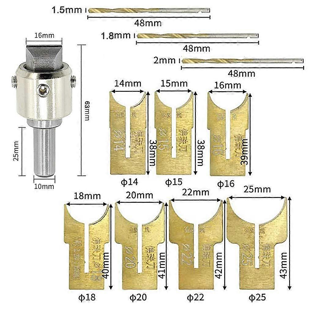 Wooden Bead Maker Drill Bit - 18Pcs 14-25mm Carbide Wood Ball Blade ...