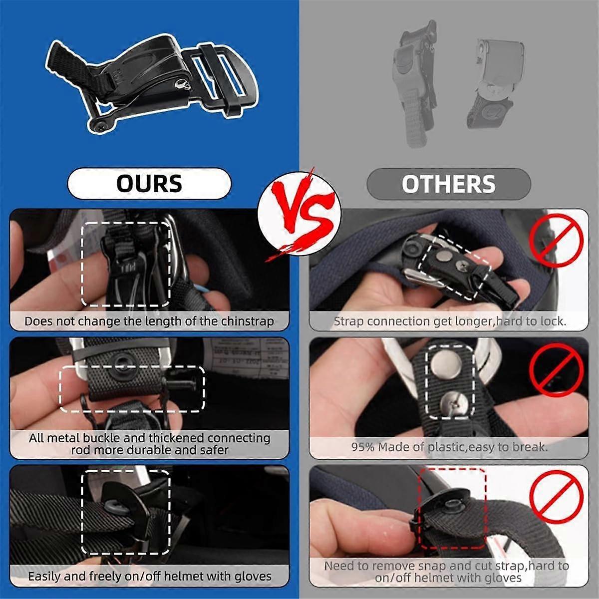 Helmet Quick Release Buckle Replacement Kit, Ratcheted Helmets black ...