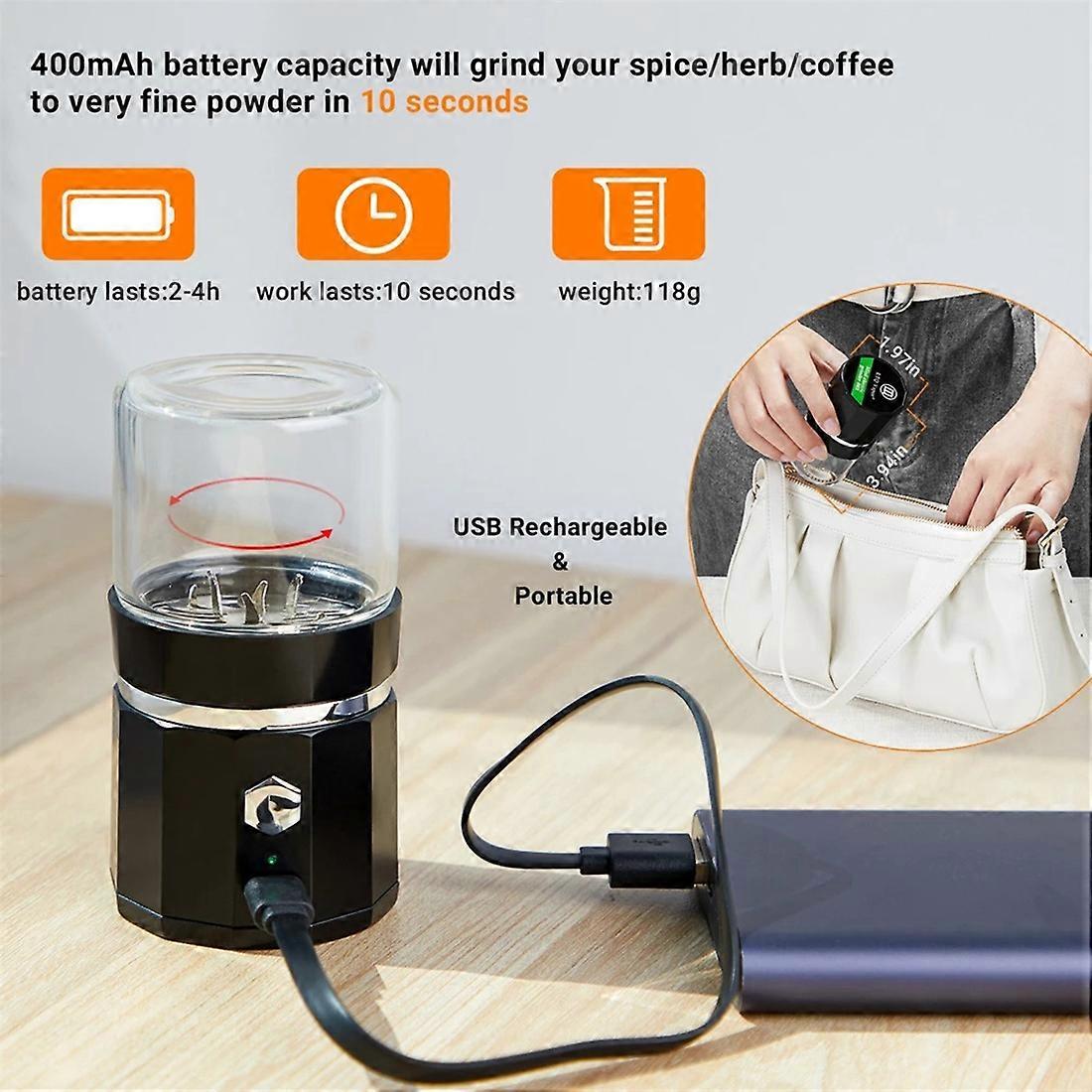 Mini Electric Grinder Portable Vanilla Grinder USB Rechargeable Mill ...