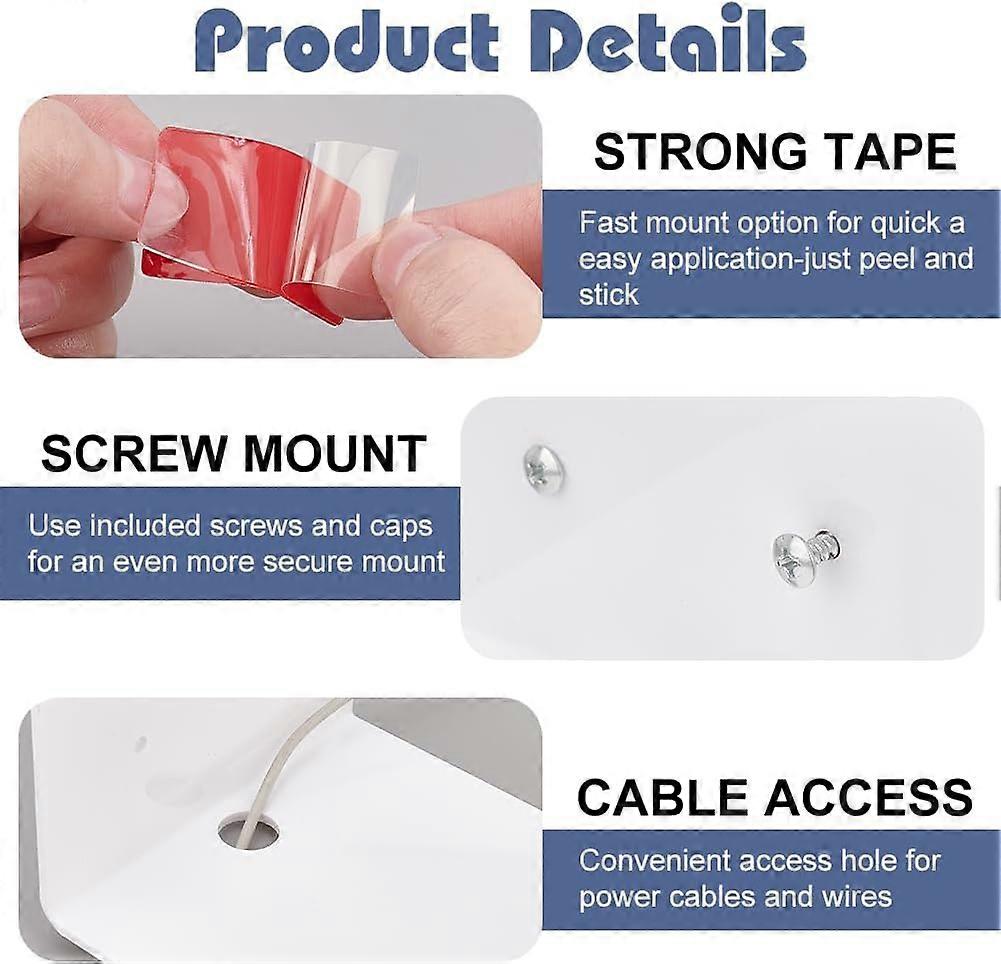 2 Sets 5 Inch Mini White Acrylic Floating Shelves Small Floating Shelf ...