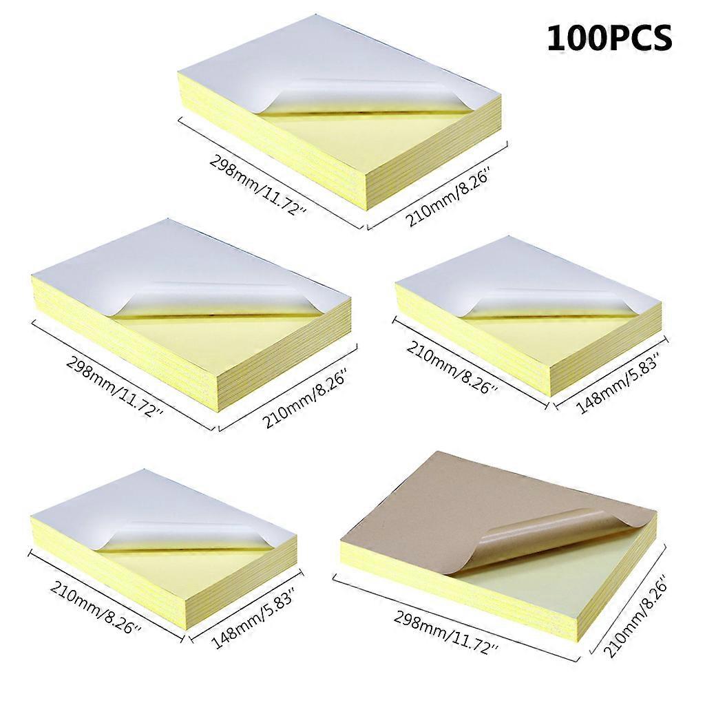 100 Sheets Waterproof A4 A5 Blank Matte Stickers Paper Smooth Printable ...
