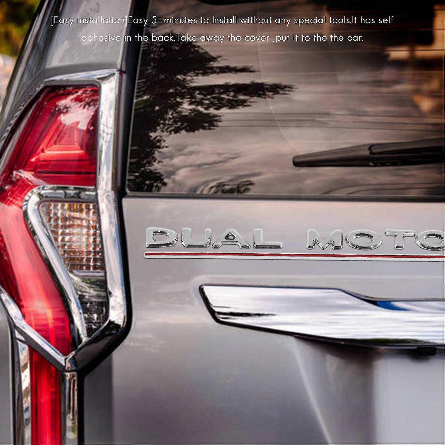 3D Dual Motor Decals Car Rear Trunk Emblem Sticker Badge Decals for ...