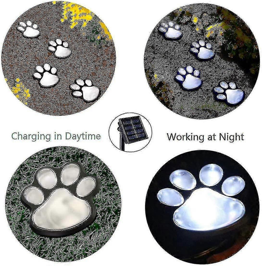 New Solar Paw Print Lights, Solar Lights Outdoor Dog Paw Lights (set Of ...