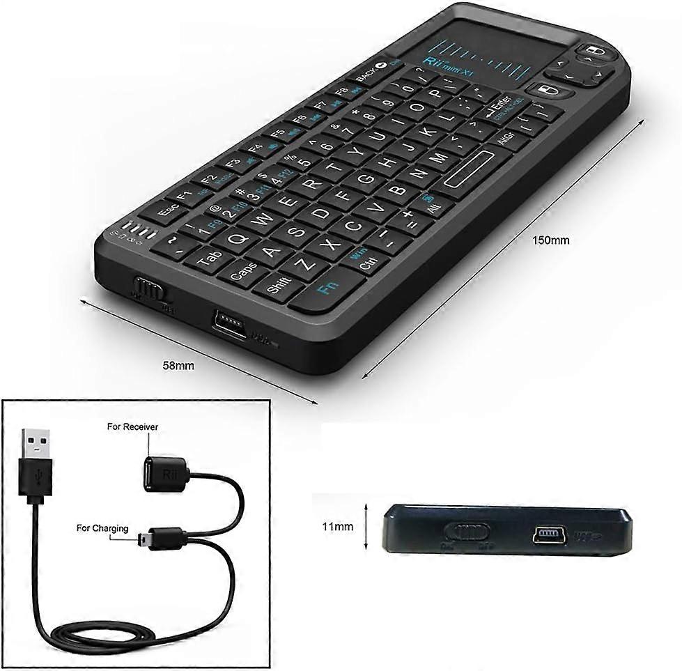 Mini Wireless Keyboard, With Touchpad Mouse, Lightweight Portable ...
