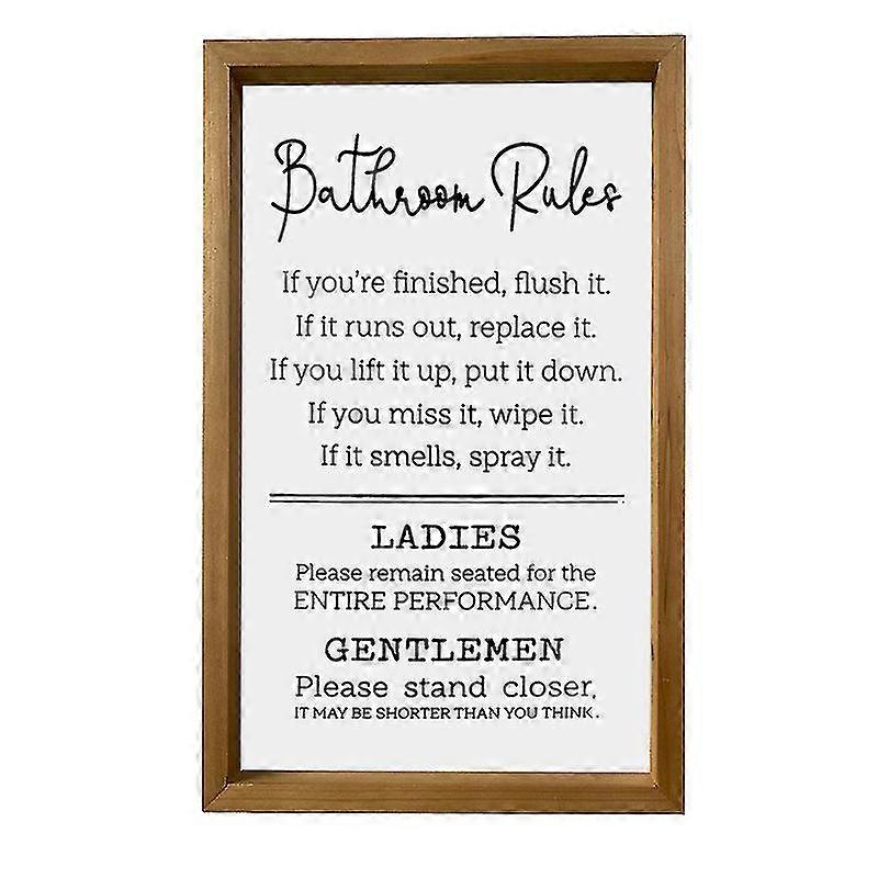 fong bathroom rules sign - farmhouse toilet decorations restroom wall ...