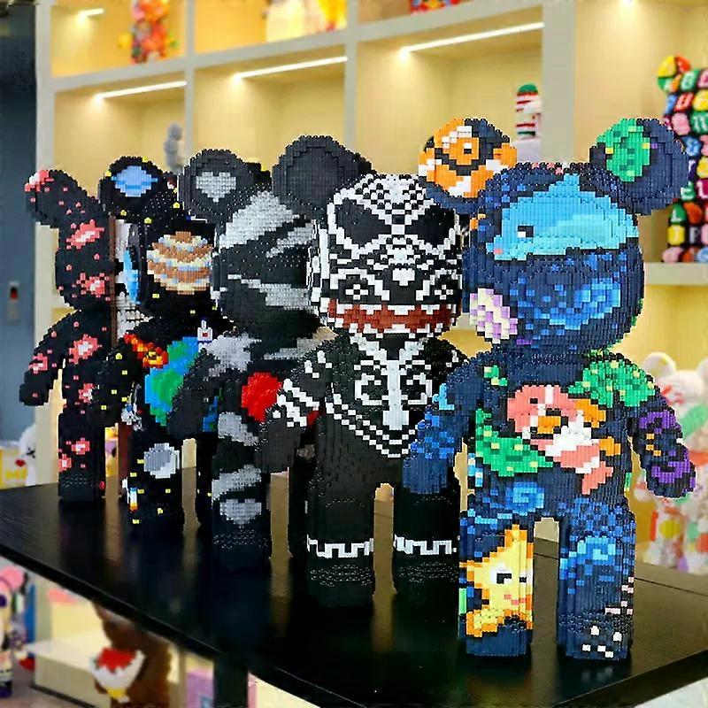 Giant Fluid Violence Bear Cartoon Love Violent Bear Bearbrick Colour Model Building Block Micro ...