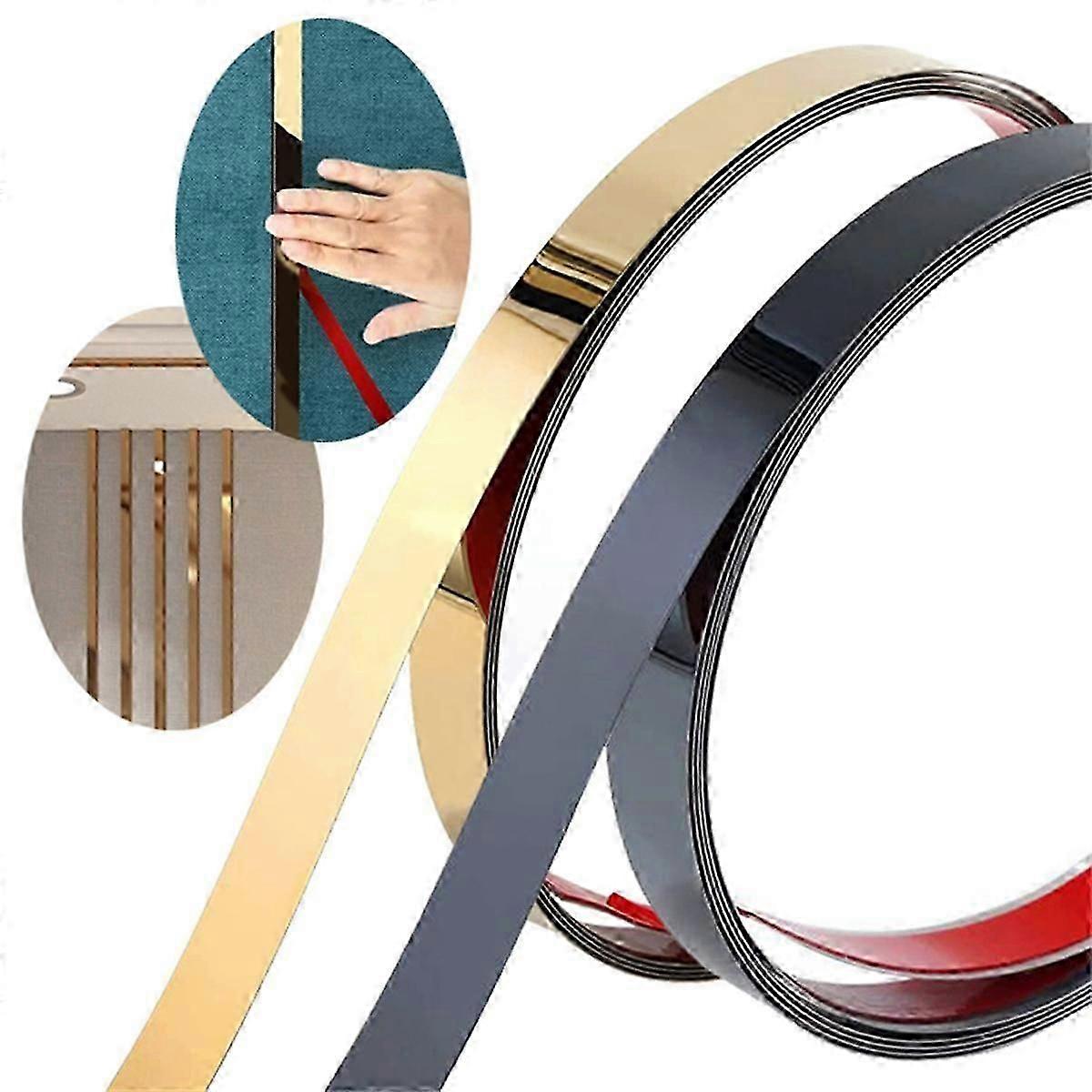 Mirror Self-Adhesive Flat Decorative Lines Strip Wall Sticker ...