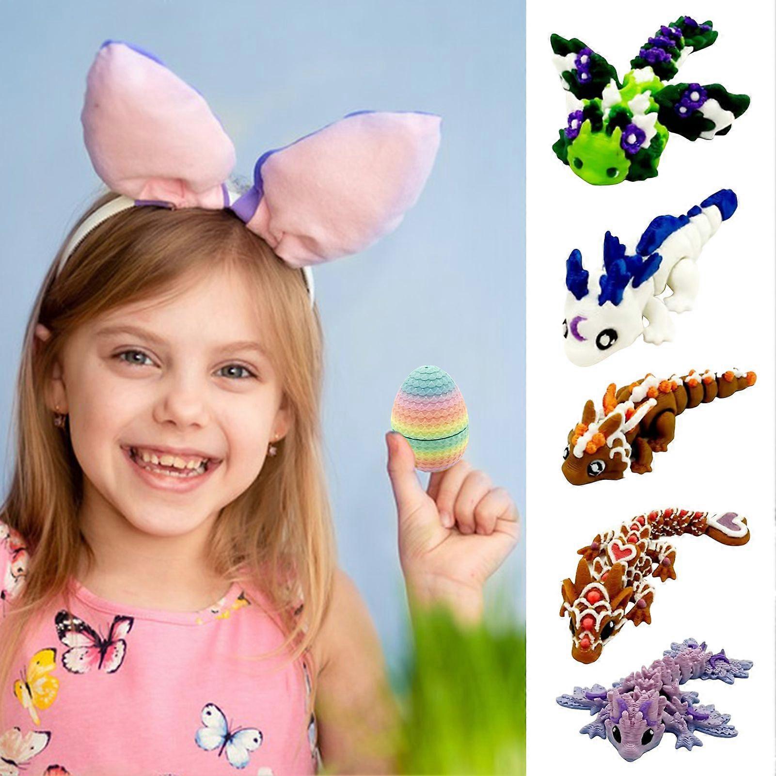 Mystery Dragon Egg Colorful 3D Printed Easter Dragon Egg Movable Joint ...