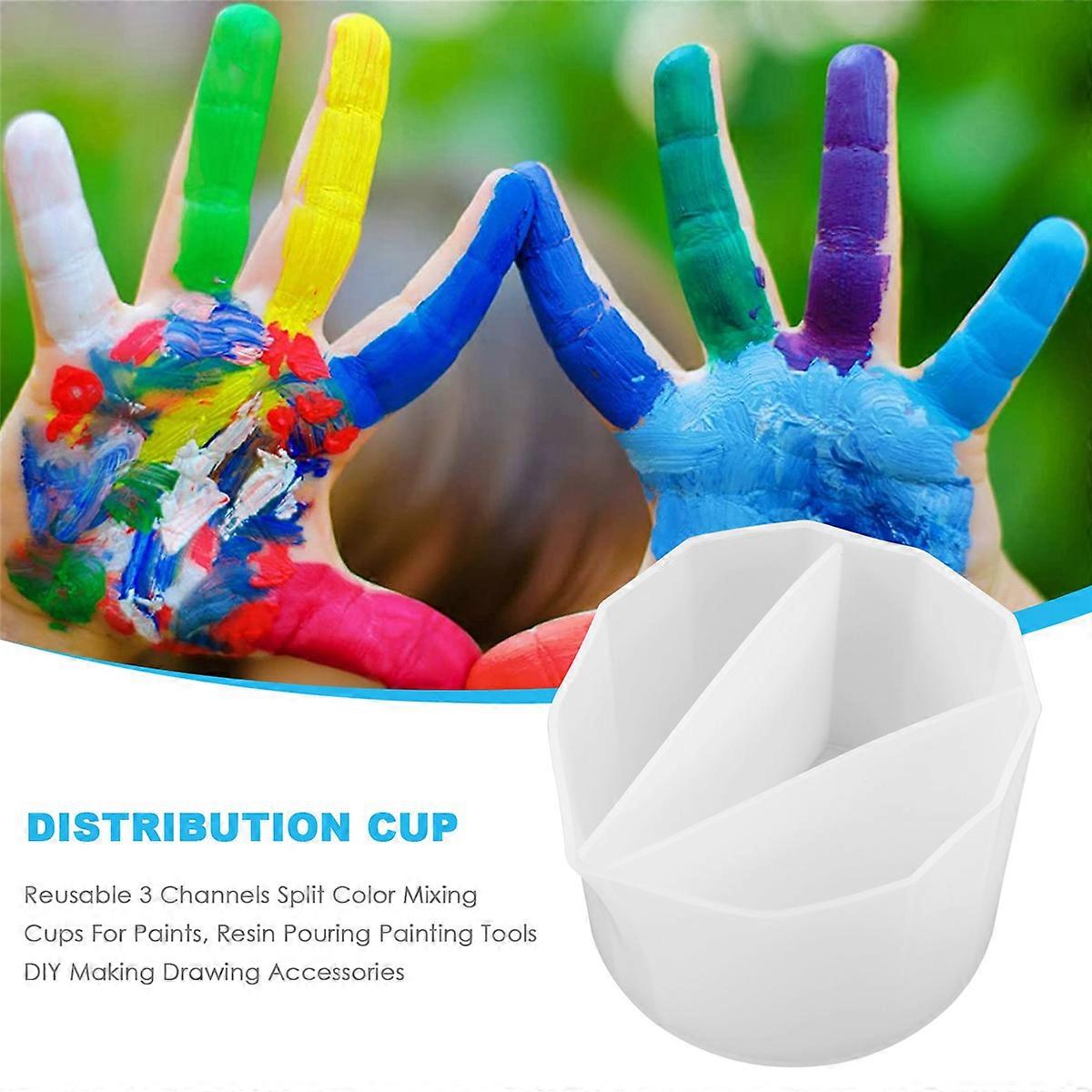 Reusable Channels Split Color Mixing Cups for Paints, Resin Pouring ...
