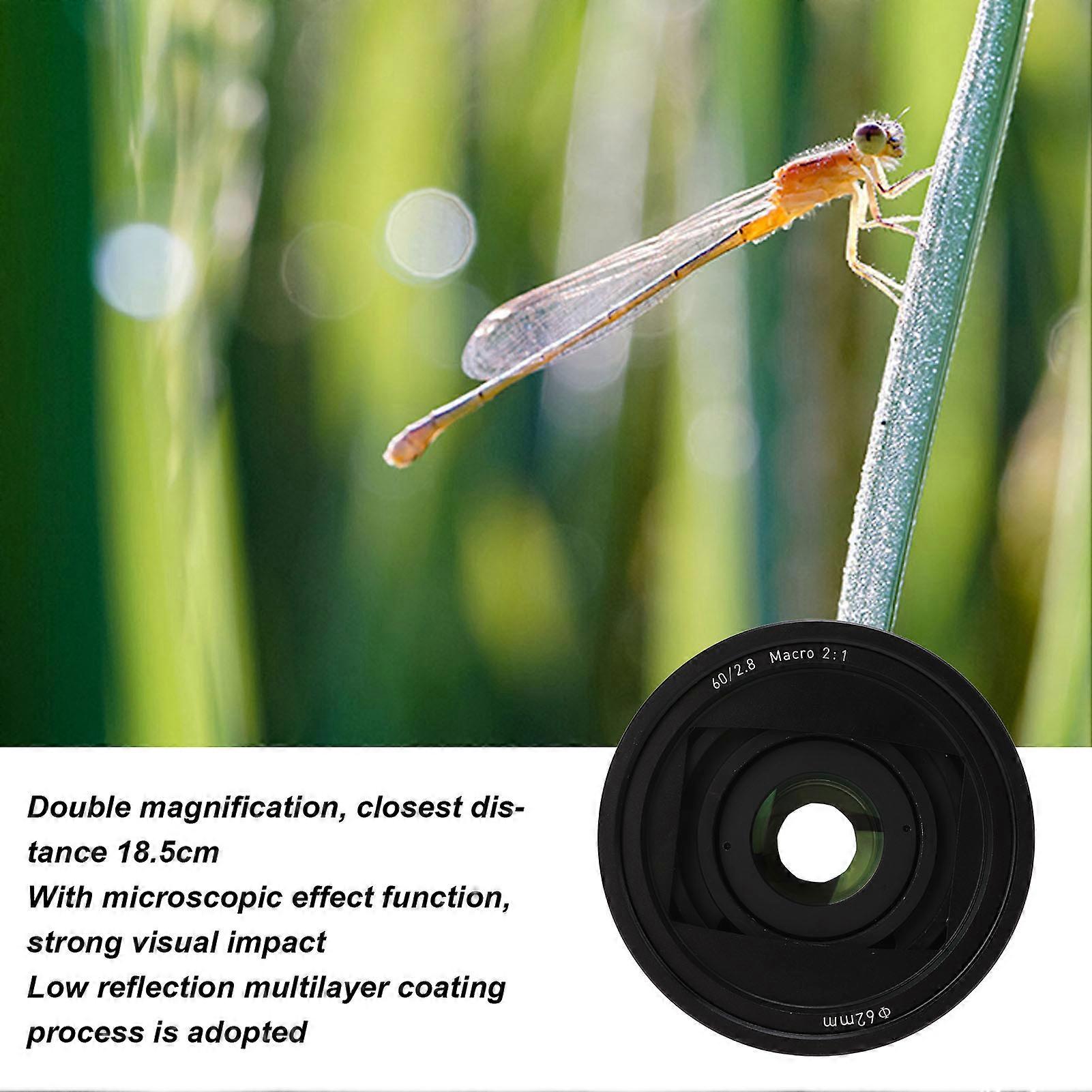 60mm F2.8 Macro Camera Lens Double Magnification Manual Focus Camera ...