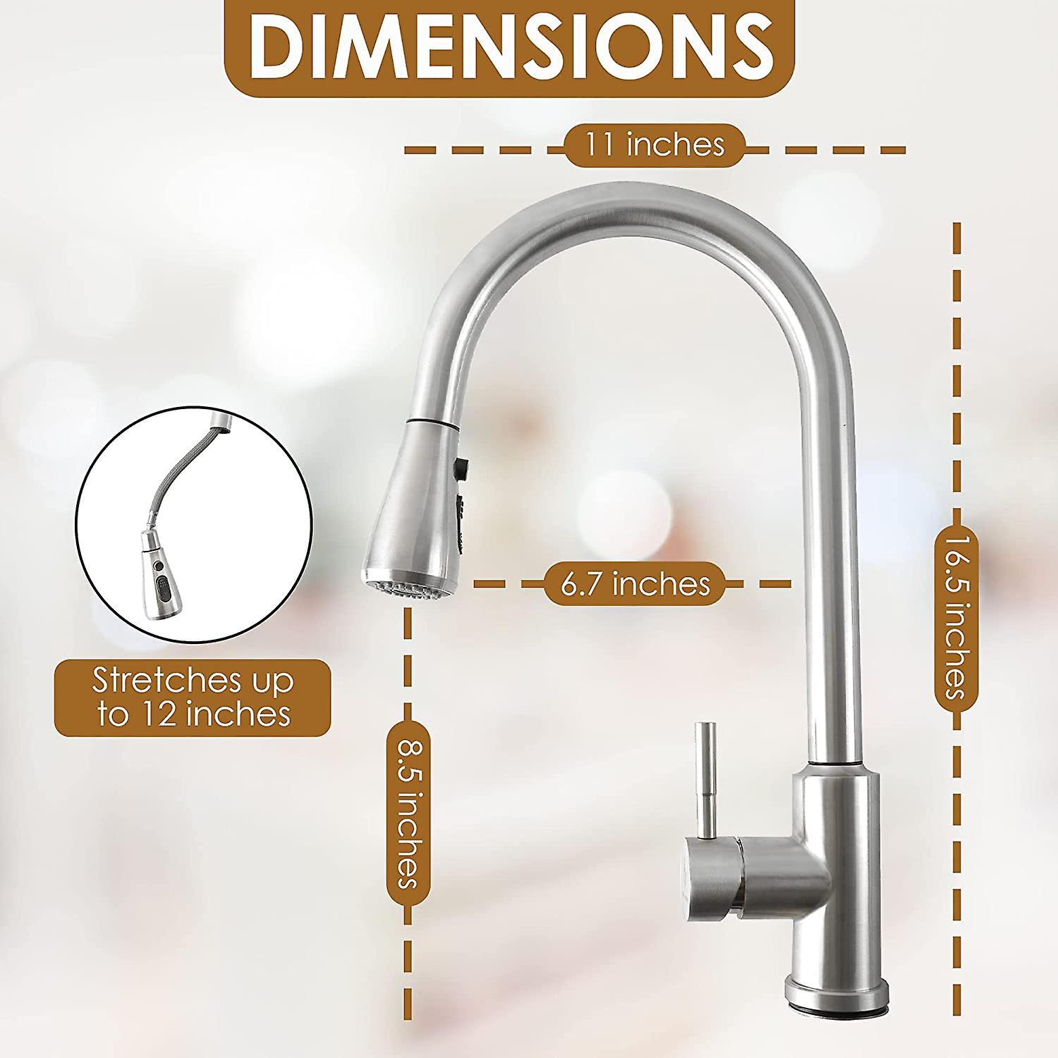Smart tap - single Handle High Arch Stainless Steel touch type Kitchen ...