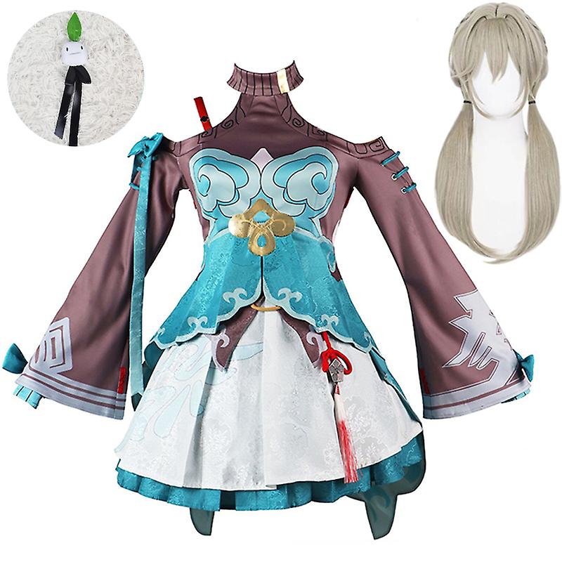 Cosplay Costume Outfit With Wigs - Honkai Star Rail - Qingque - Game ...