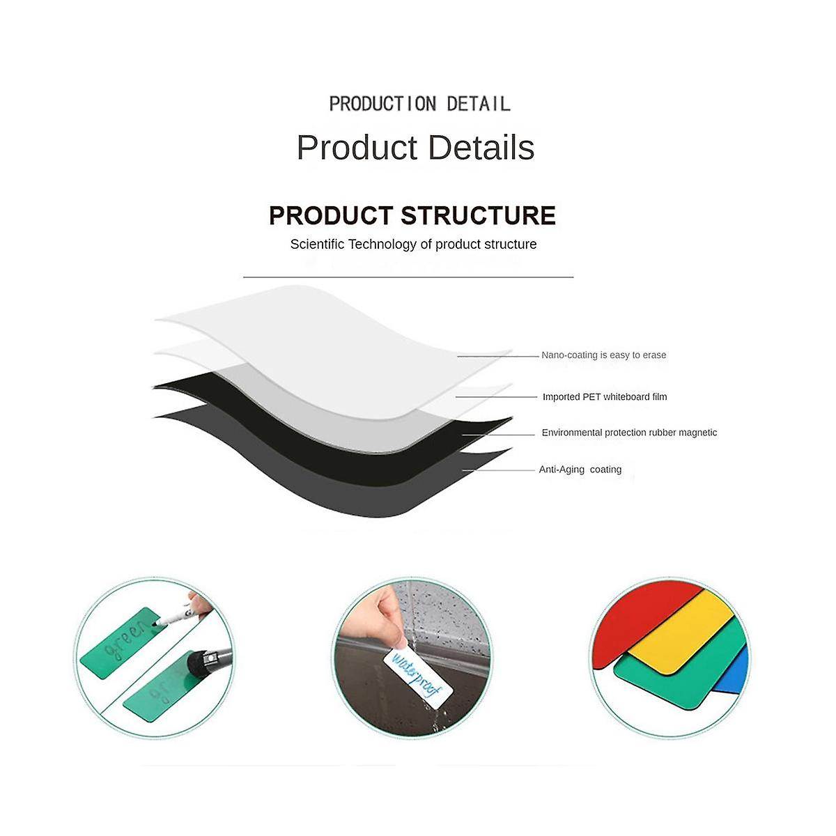 120 Magnetic Dry Erase Labels Reusable Name Tag Labels Magnetic Label ...