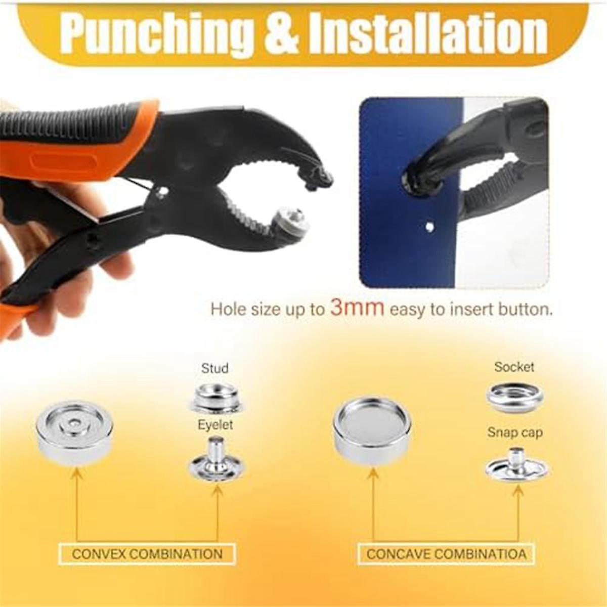 Heavy Duty Fastener Plier Tool Set, 60 Sets Leather Metal Snap Tool Set for Boat Cover Snaps,DIY ...