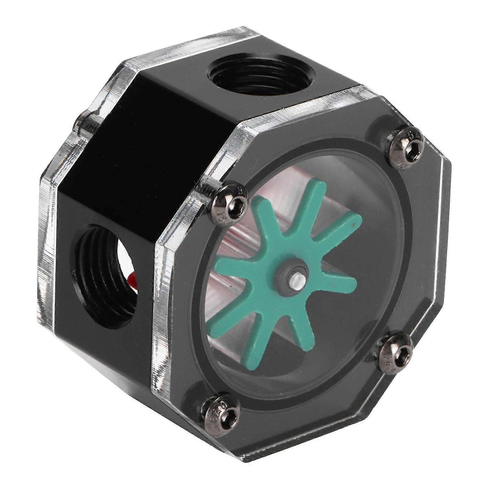 Water Flow Meter Octagonal Acrylic and Metal Rheometer for Computer ...