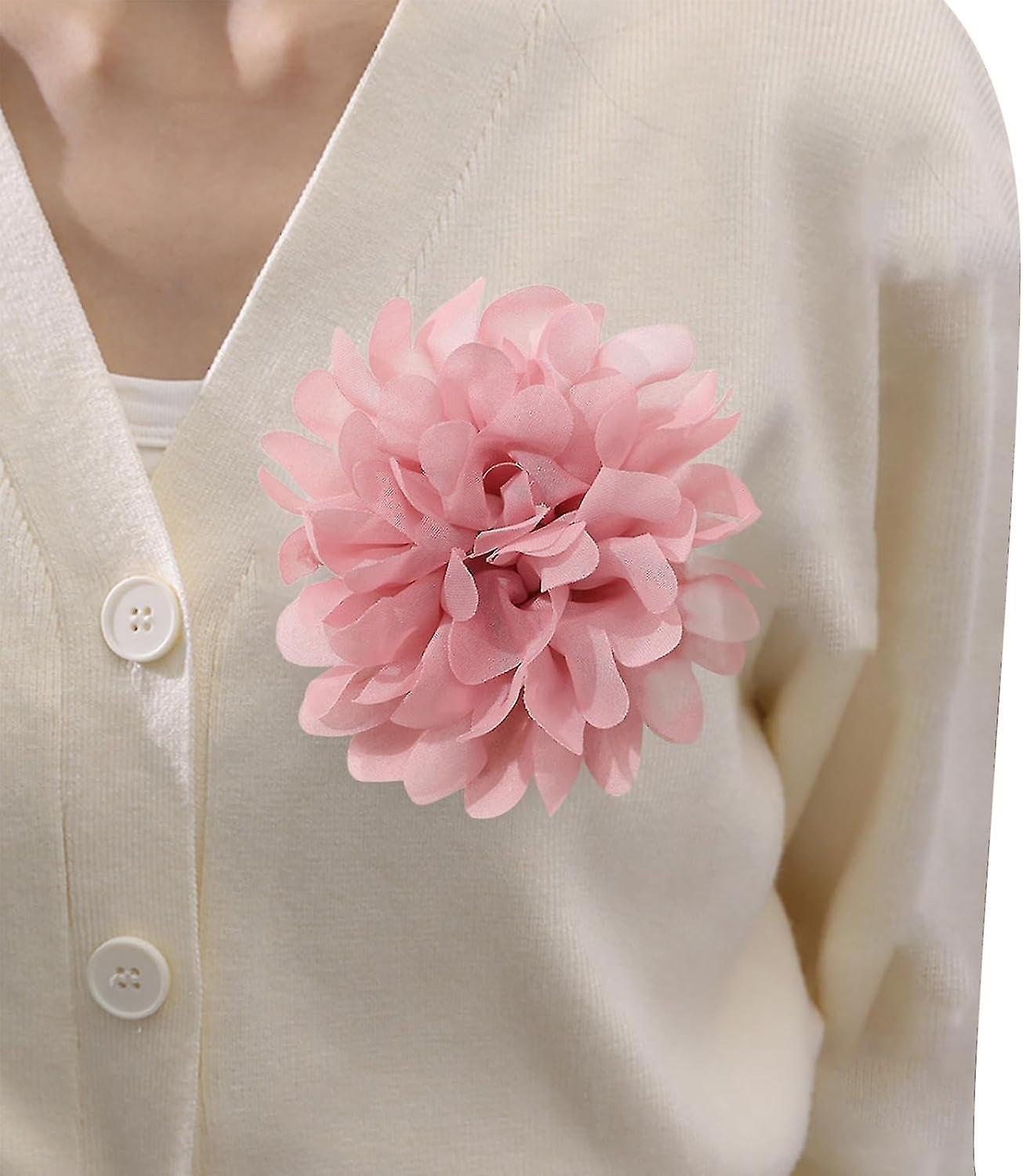Elegant Camellia Shape Brooch Stylish Flower Shaped Breastpin Chiffon ...
