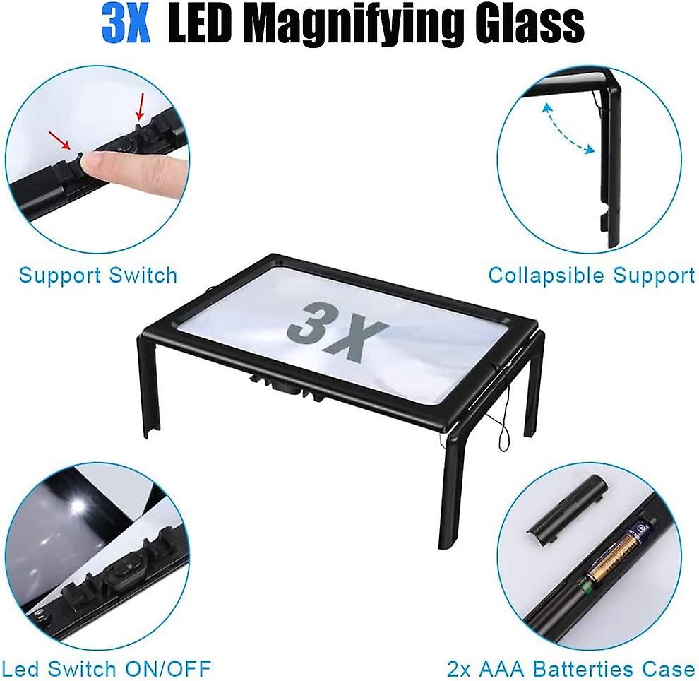 Rectangular Magnifier for Visually Impaired 3X Full Page Magnifier ...