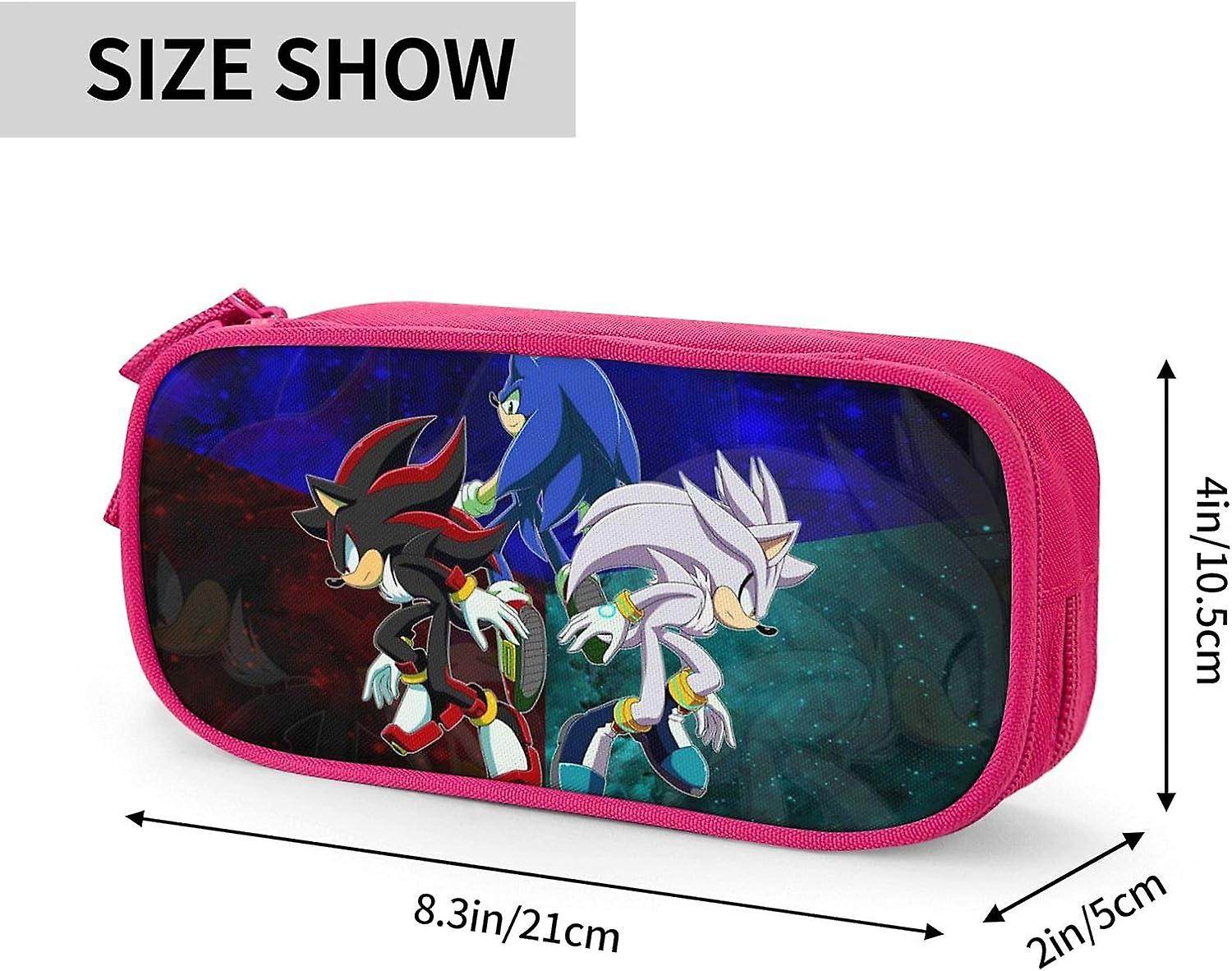 Sonic Vs Shadow Pencil Pen Case Wide-Opening Pencil Pouch Pen Bag with ...