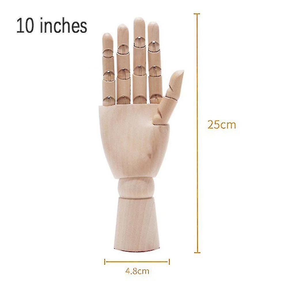 Wooden Hands Left Right Model Wood Hands Jointed Moveable Fingers Art ...