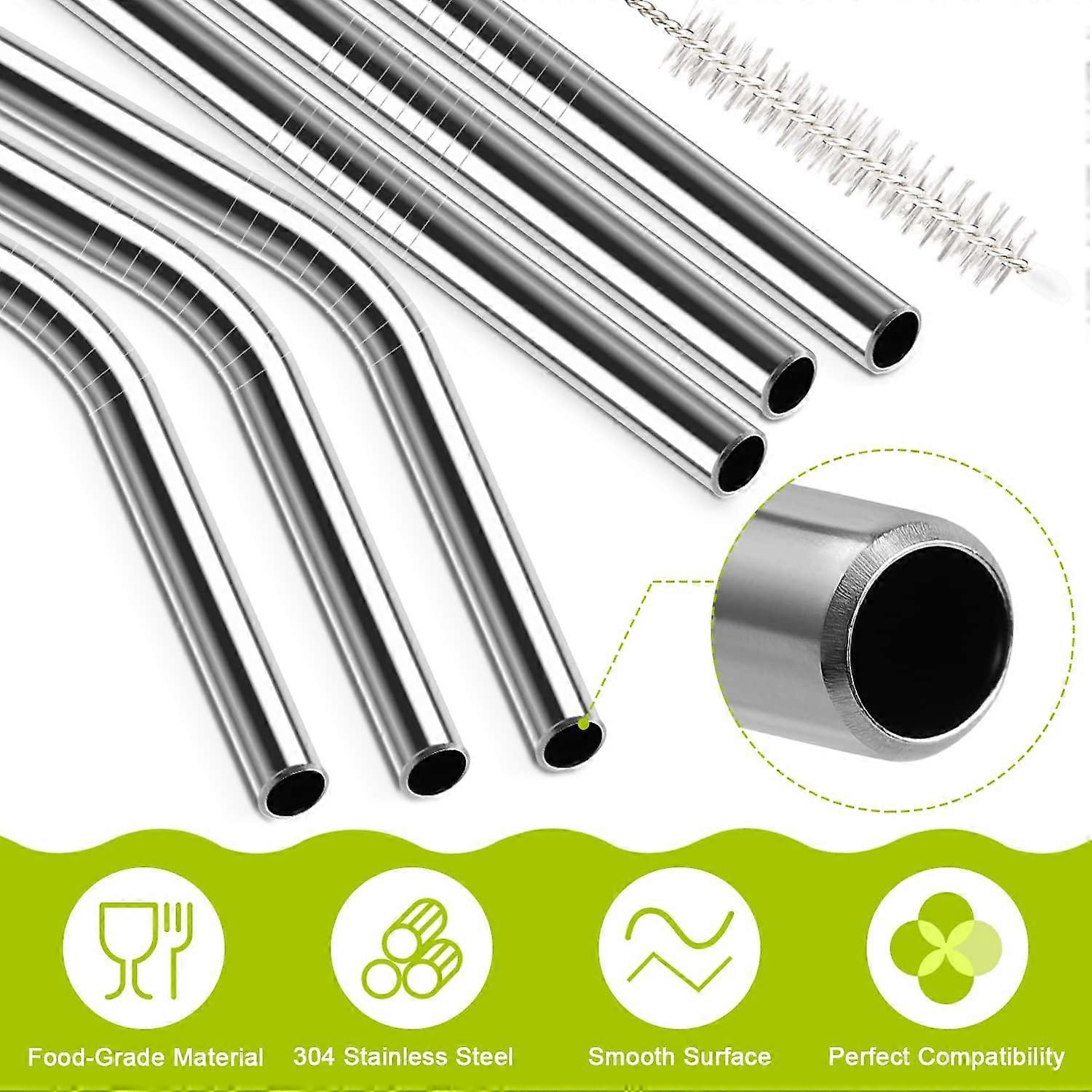 6 Pack Stainless Steel Straw Replacement 40 oz for Stanley Adventure ...