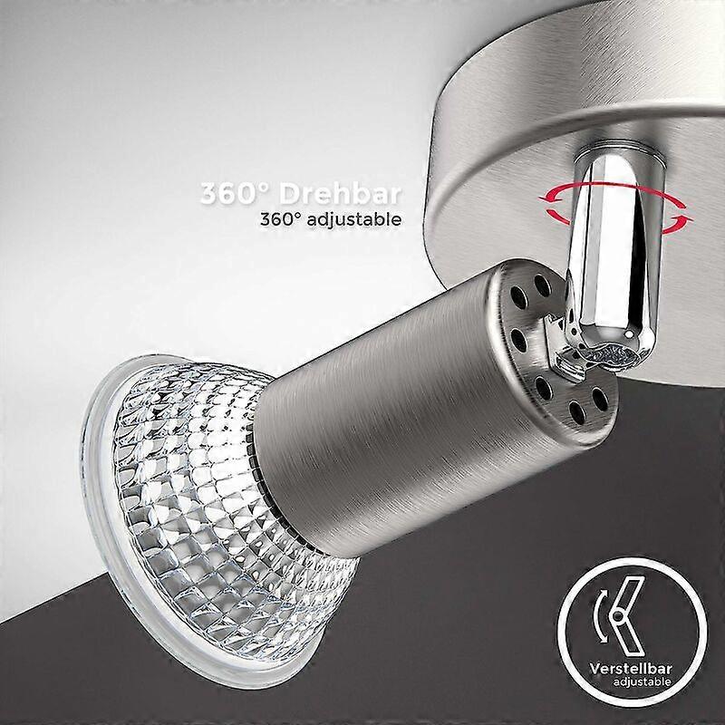 LED ceiling light, 2 pivoting spotlights, with GU10 3W 250lm LED bulbs ...