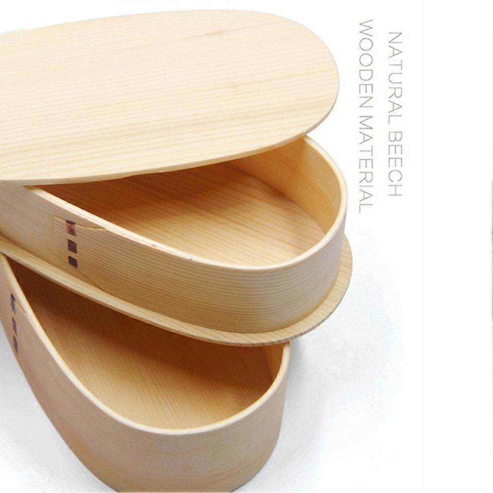 Double Layers Wood Lunch Box Japanese Portable Bento Boxes Food ...
