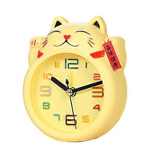 Children's Waving Cat Table Clock Alarm Clock Silent No Tick Alarm ...