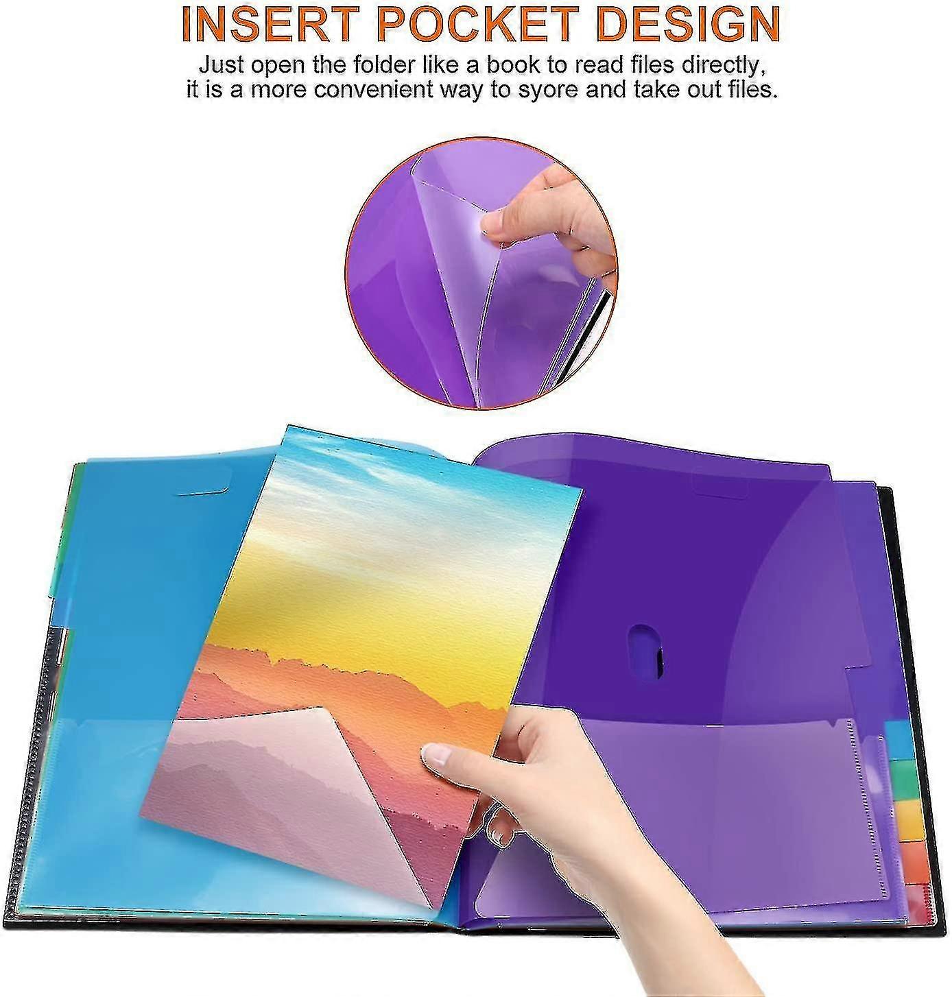 24 Pockets Poly Project Organizer Letter Size,expanding Project Sorter ...