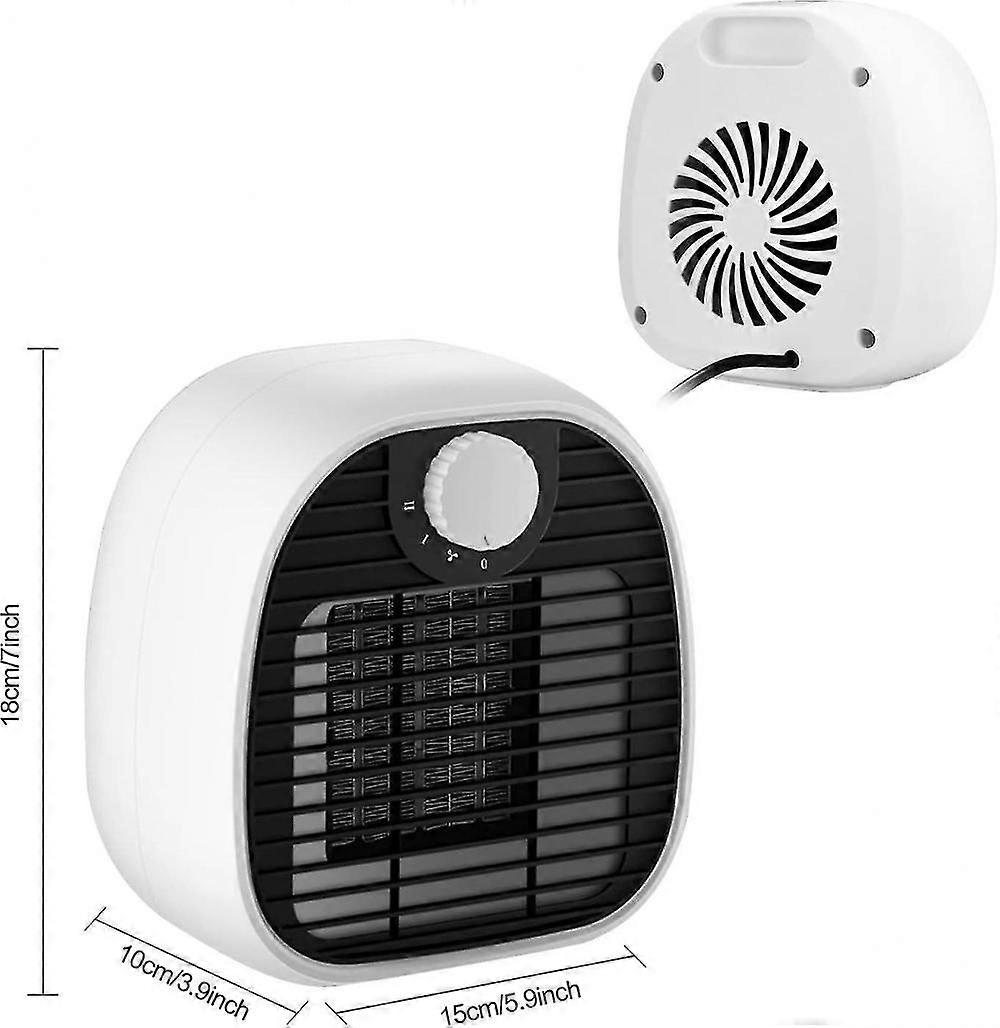 Mini Ceramic Fan Heater with 2 Heat Settings, Overheating & Tip-Over ...