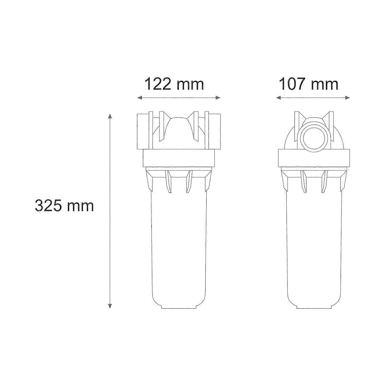 1 Stage 10" Inline Water Filter System Housing 1" Ports With Wall ...