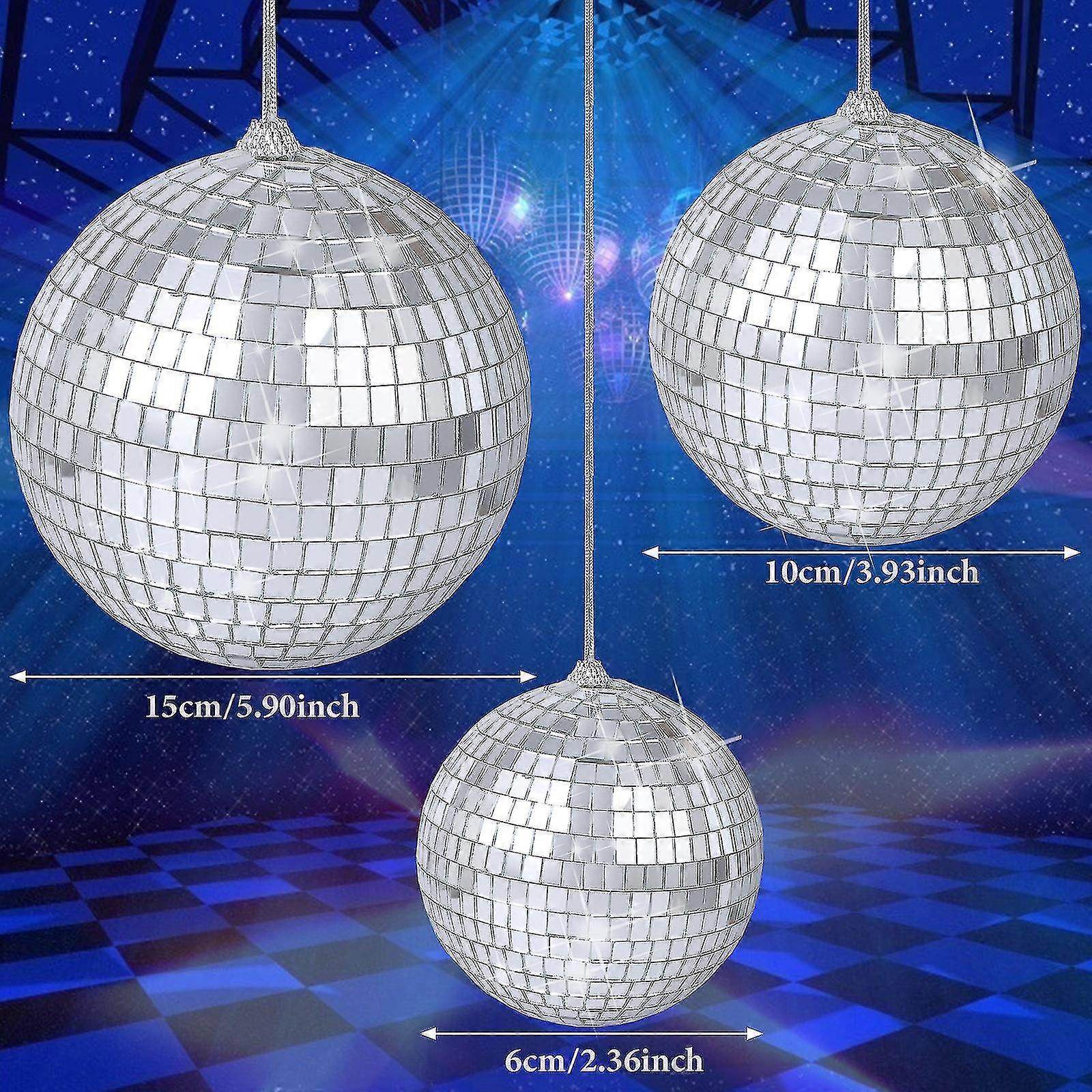 8 Pieces Mirror Disco Balls Silver Hanging Disco Light Mirror Ball ...