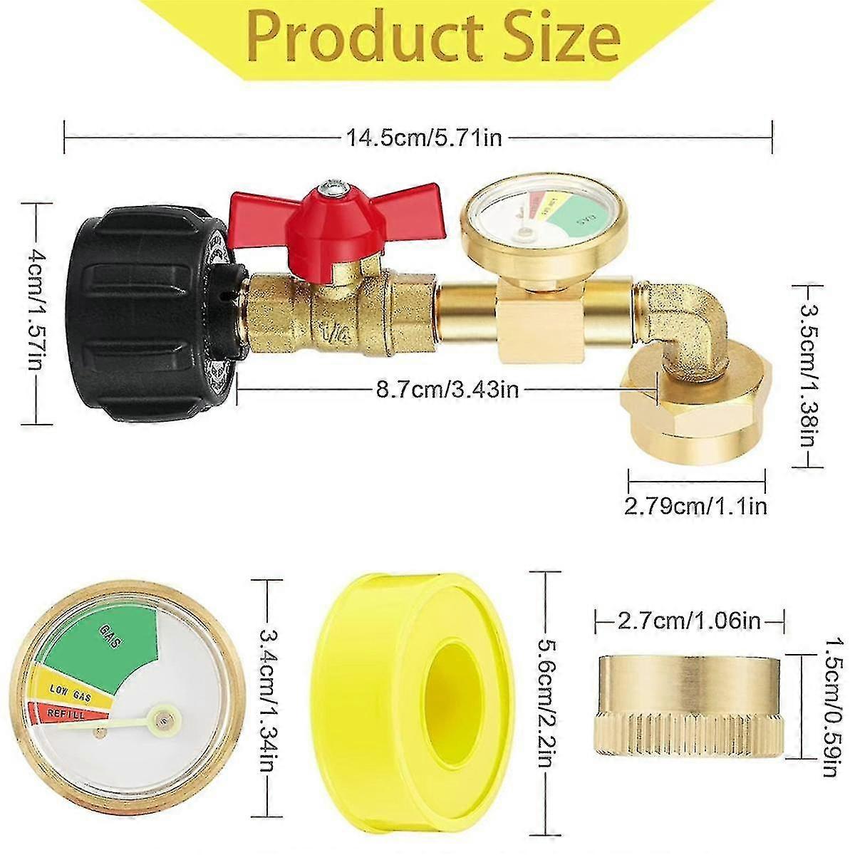 Propane Refill Adapter for 1lb. Tanks,90 Degree Propane Adapter 20lb to ...