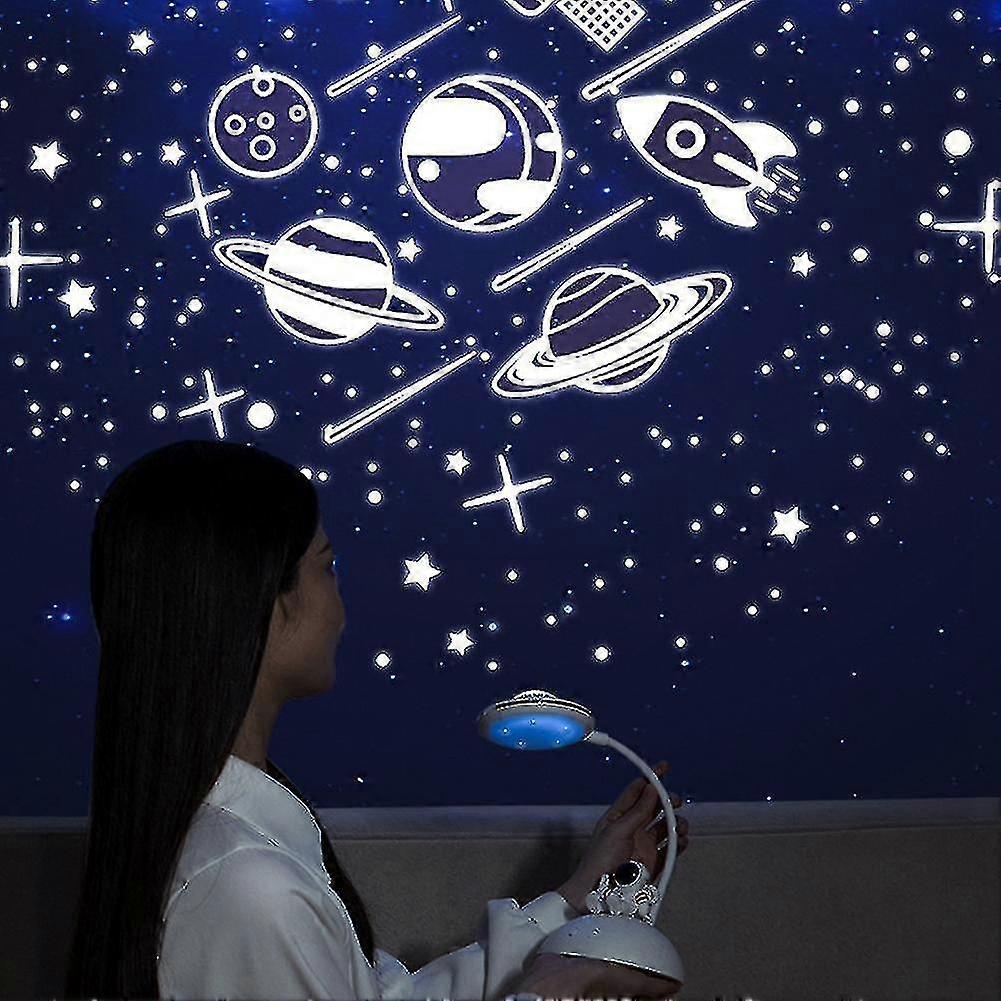 4 In1 Astronaut Projection Desk Lamp Led Nightlight Student Learning ...