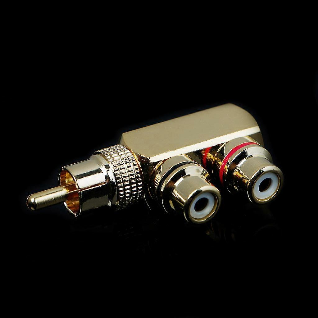 Copper o Splitter Plug RCA 1 Male to 2 Female AV Socket Connector ...