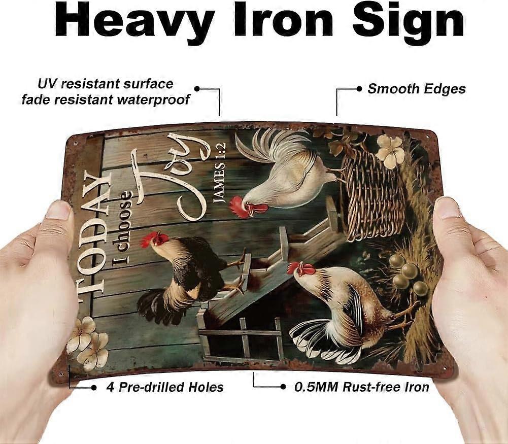 Rooster Metal Tin Signs Retro Metal Coop Sign Vintage Chicken Sign ...