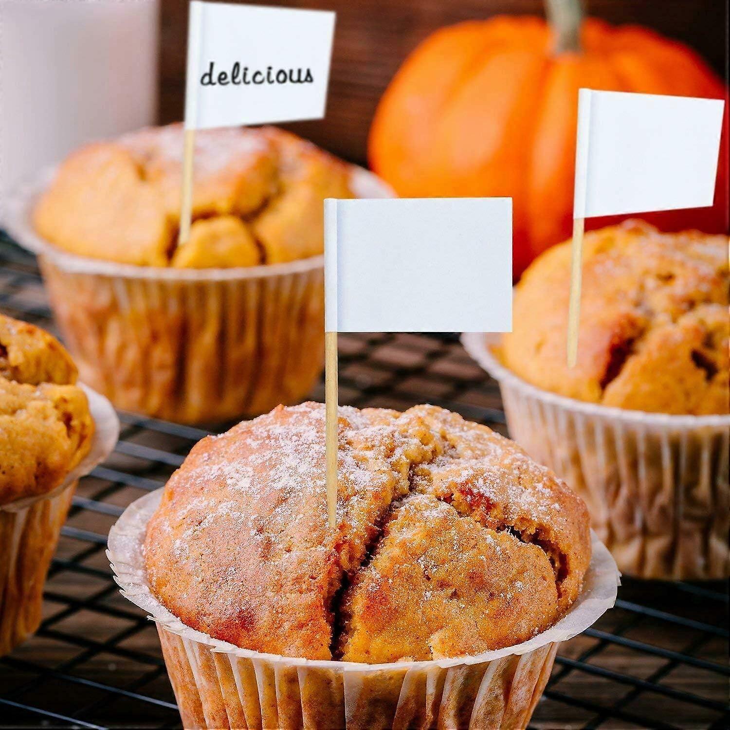 Toothpick Flags, White, 100 Pcs, Cheese Markers, Cheese Labels For ...